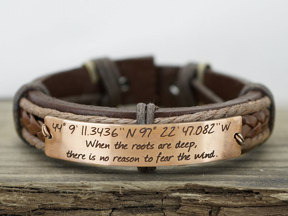 Coordinate Bracelet, Inspirational Quote, Latitude Longitude, Motivati