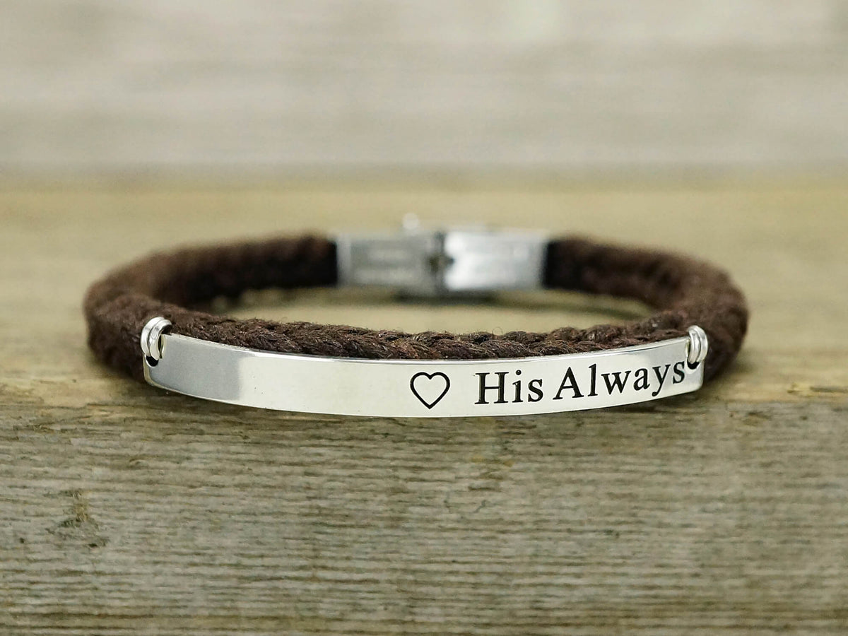 His and Her Forever Always Bracelets, Anniversary Couple Bracelets, Co